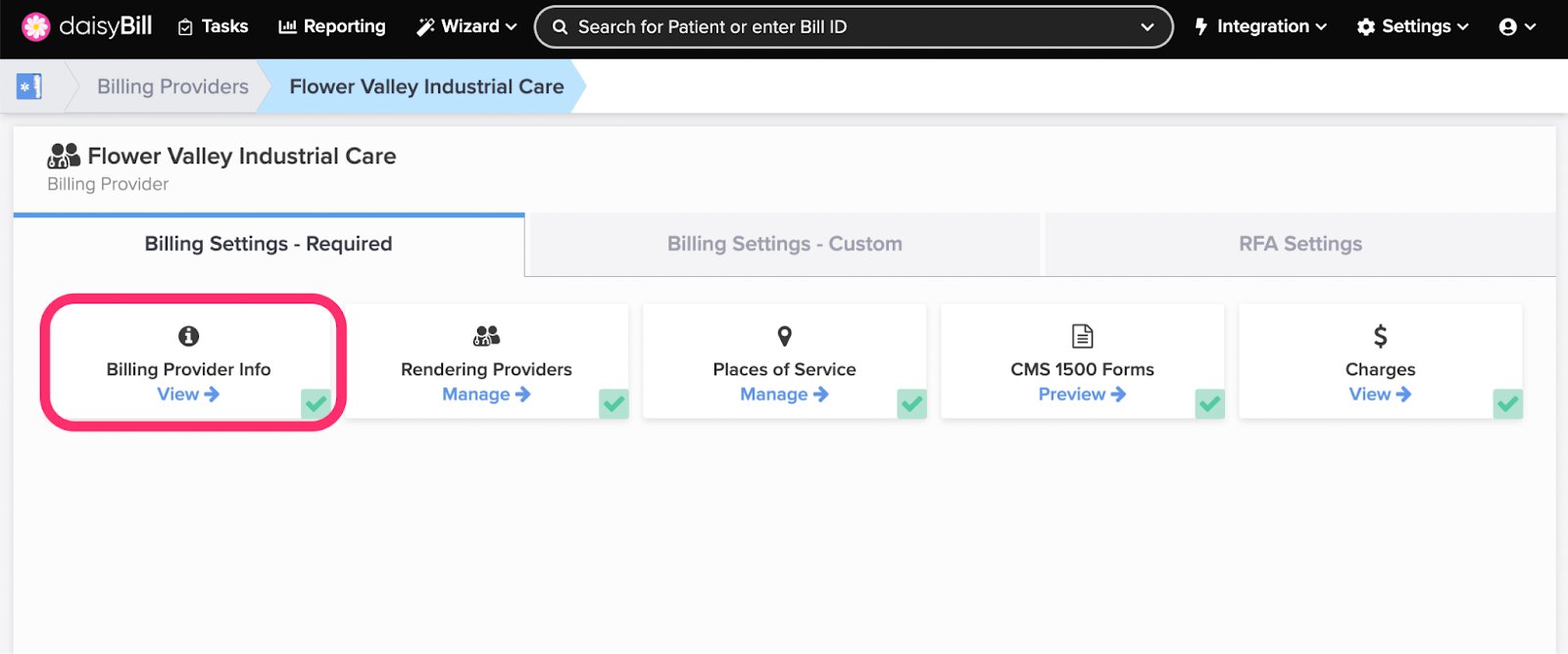 DOL Provider Number | daisyBill