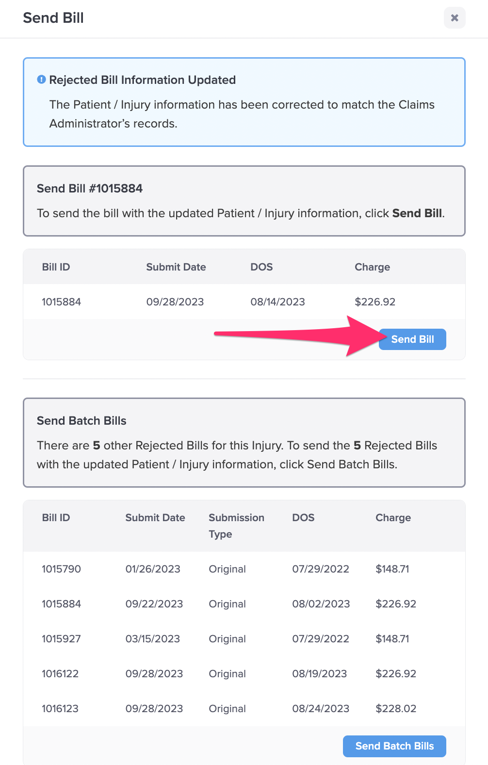 Task: Rejected Bill | daisyBill