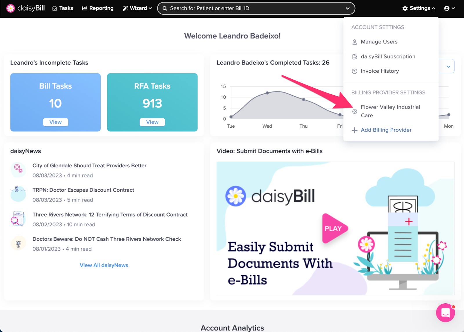 DOL Provider Number | daisyBill