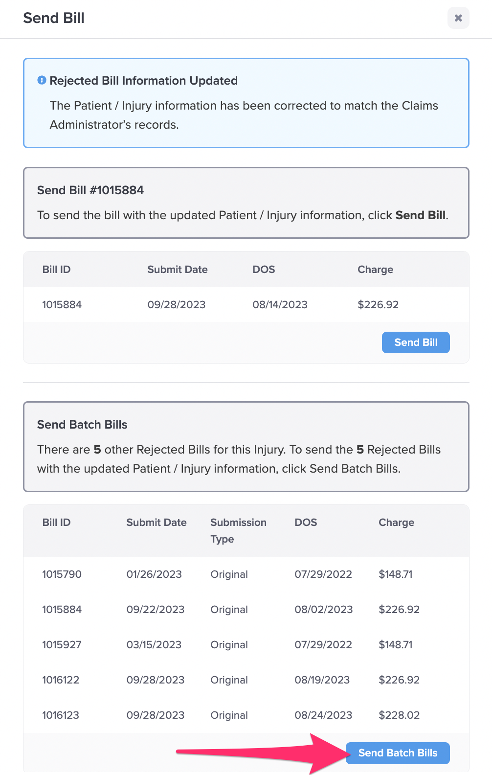 Task: Rejected Bill | daisyBill