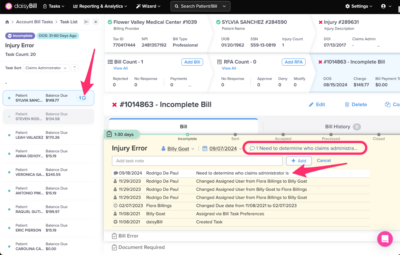 Task List Explained | daisyBill