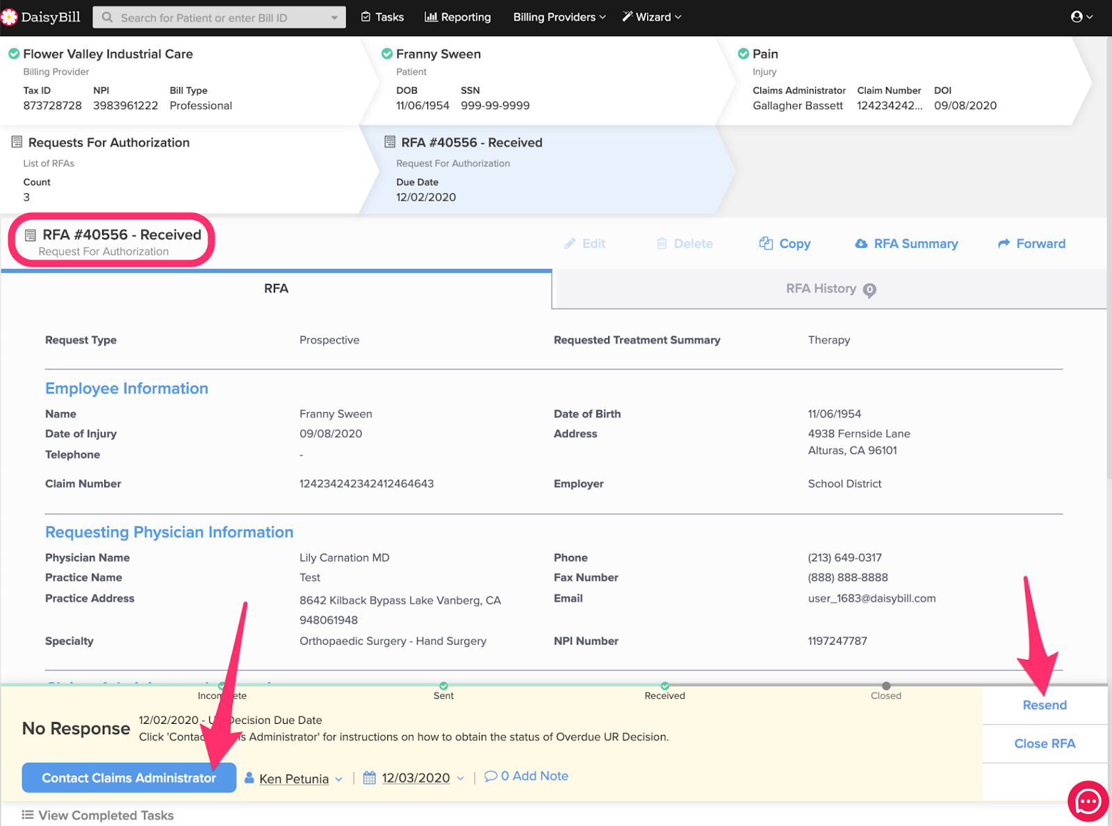 RFA Status Explained | daisyBill