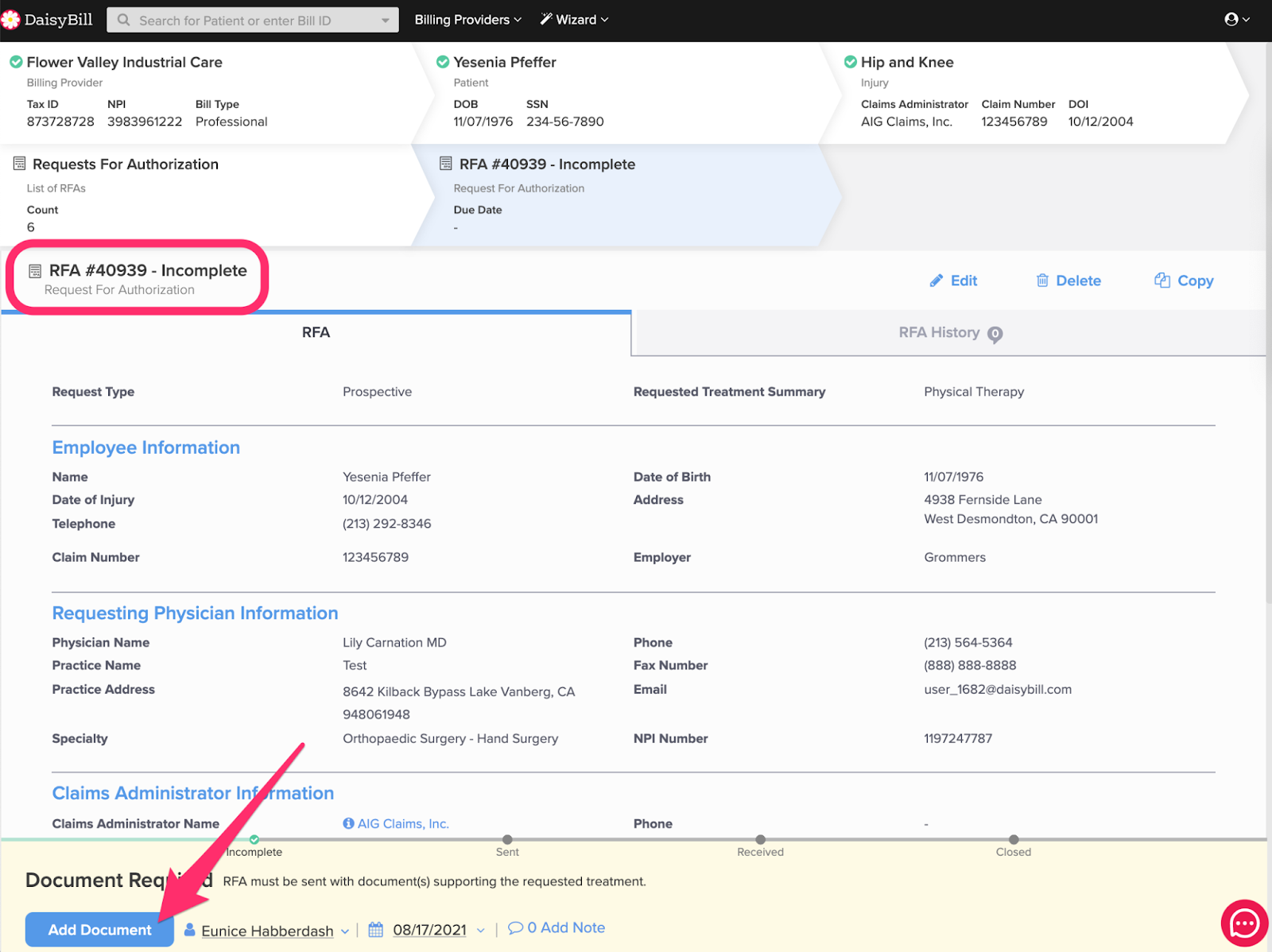 RFA Status Explained | daisyBill