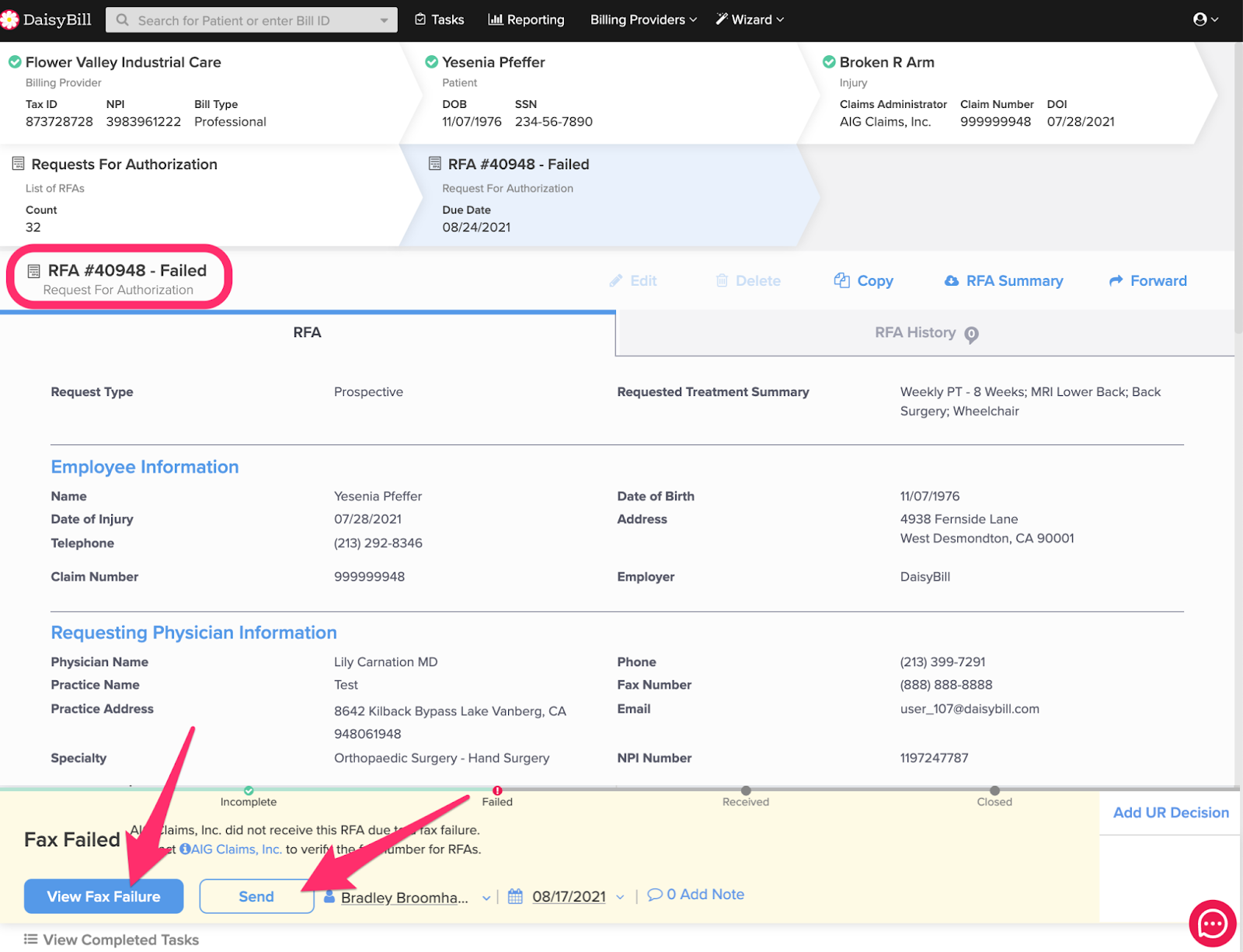 RFA Status Explained | daisyBill