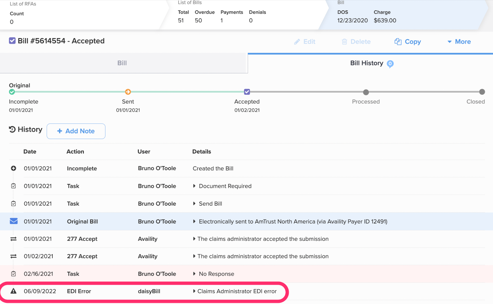 Bill History Explained | daisyBill