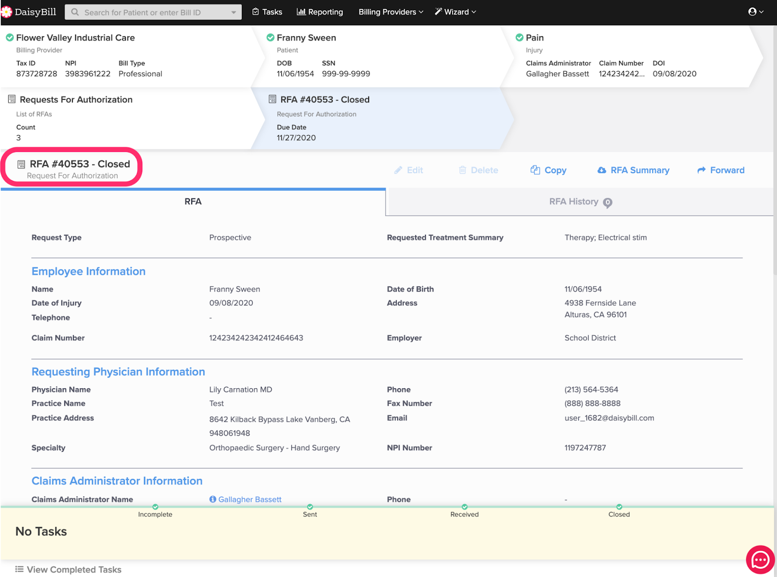 RFA Status Explained | daisyBill