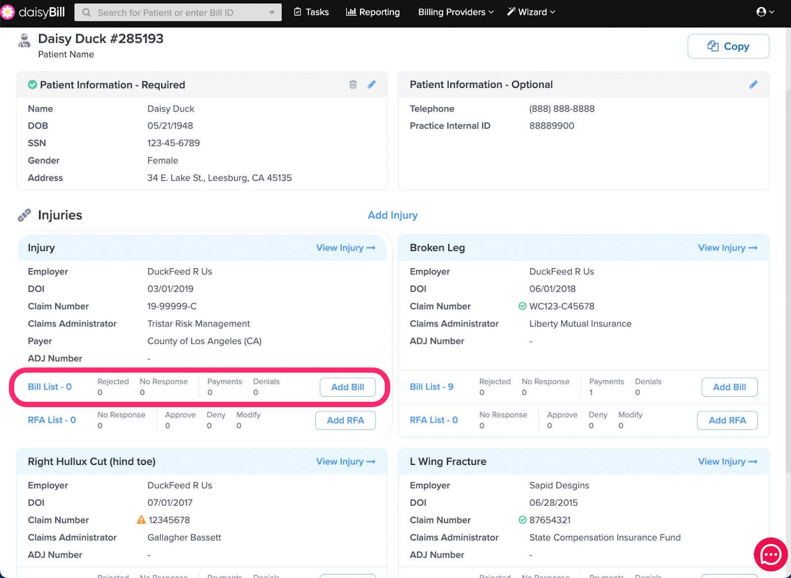 Patient Page Explained | daisyBill
