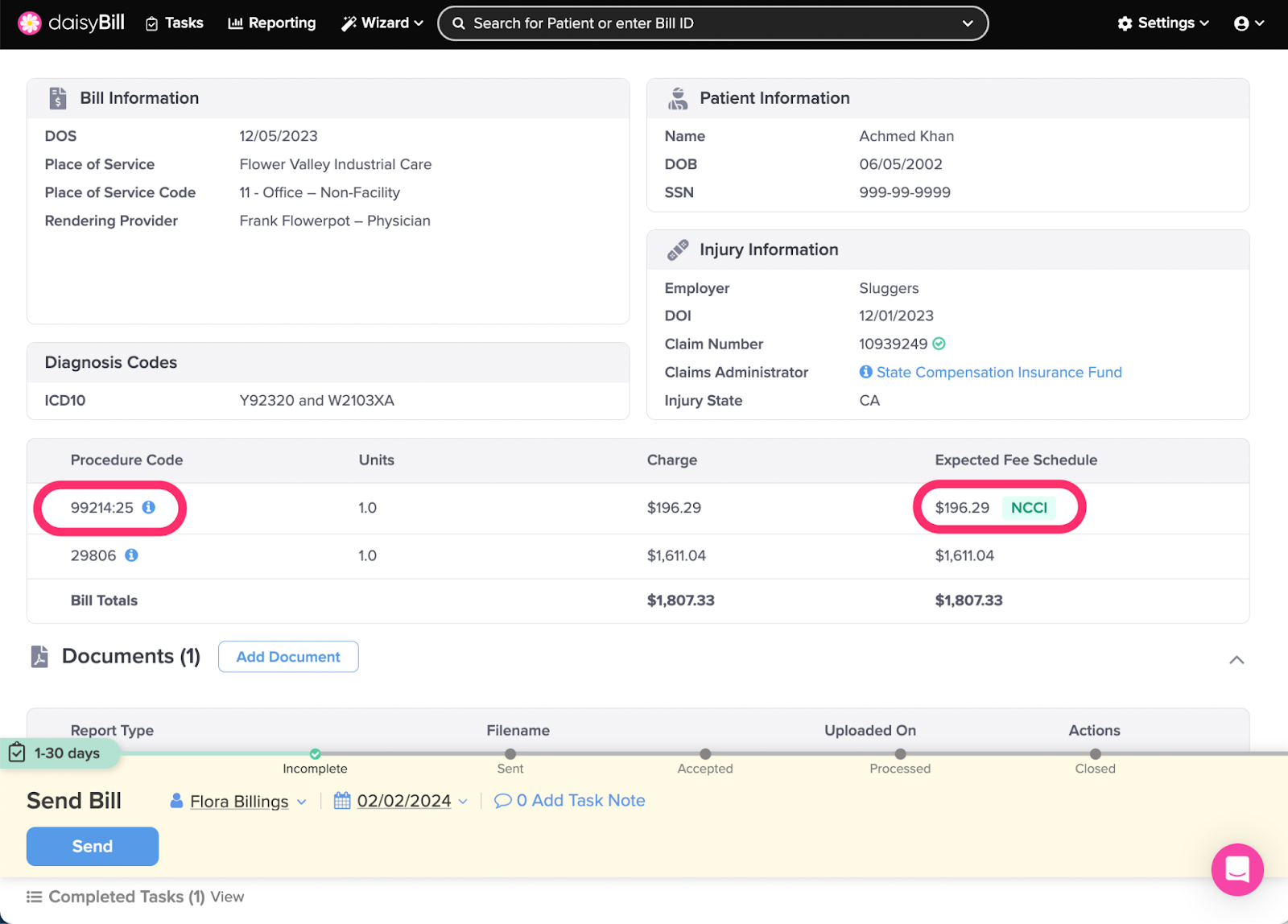 NCCI Edits | daisyBill