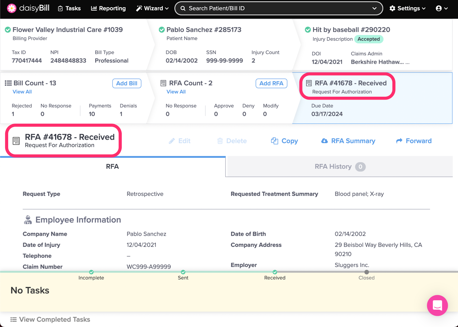 RFA Page Explained | daisyBill