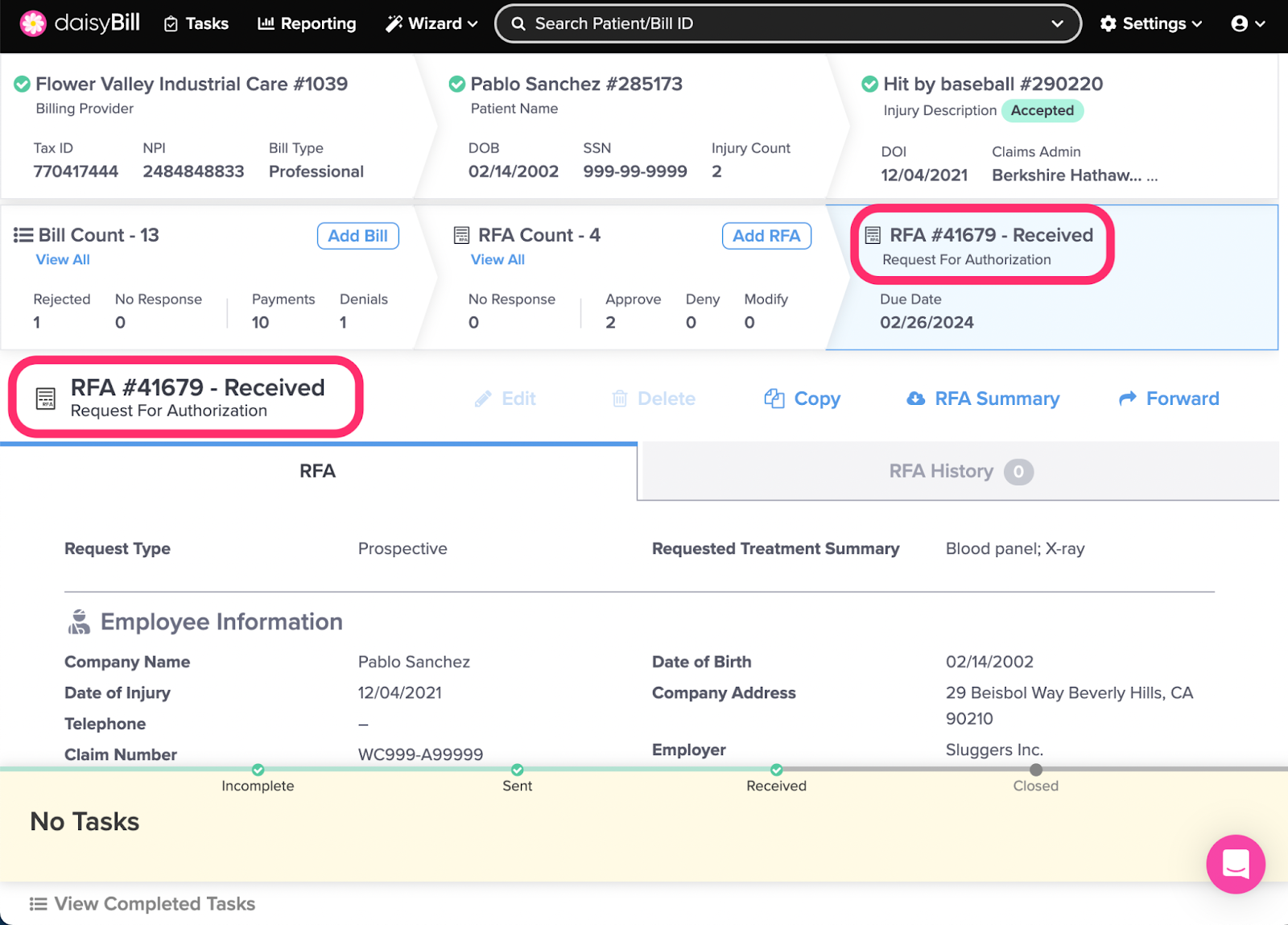 RFA Status Explained | daisyBill