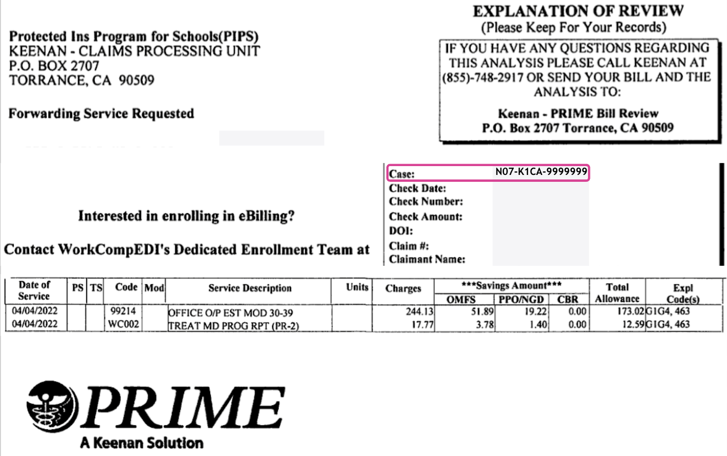 Payer Claim Control Number | daisyBill