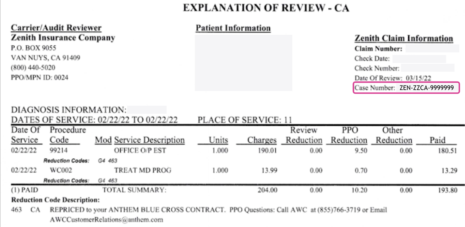 Payer Claim Control Number | daisyBill