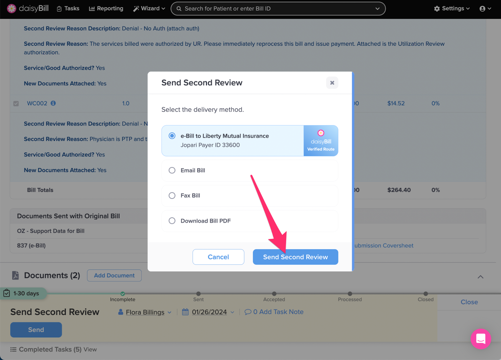 Request for Second Review / Appeal: Denied Bill | daisyBill