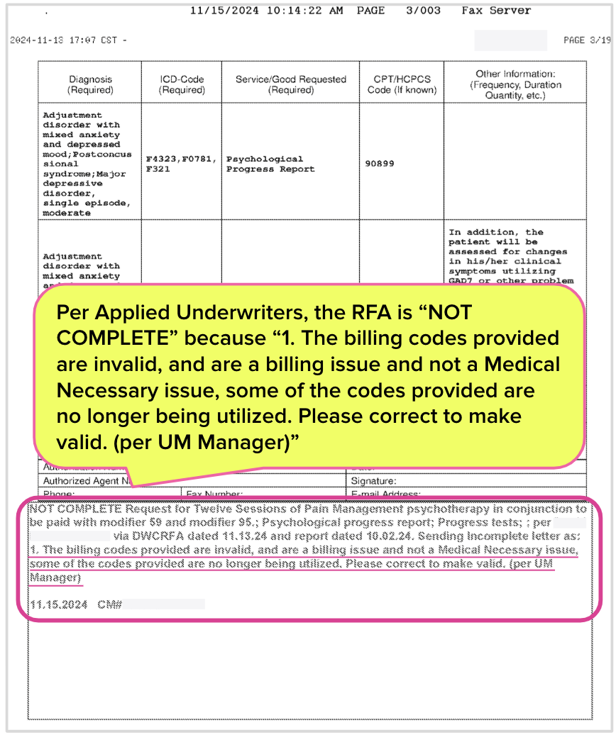 Applied Underwriters: Baseless Treatment Denial | daisyBill