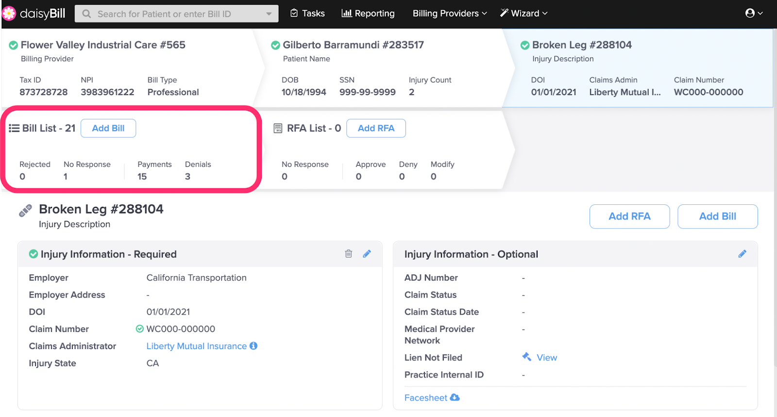 List of Bills Page Explained | daisyBill