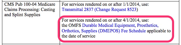 Splinting and casting codes included in DMEPOS fee | daisyBill