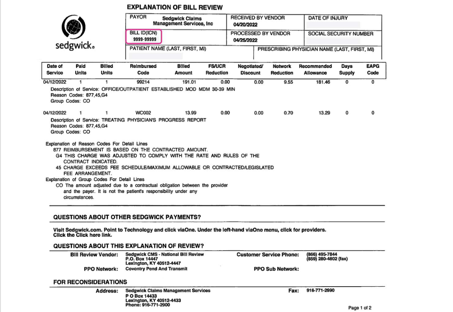 Payer Claim Control Number | daisyBill