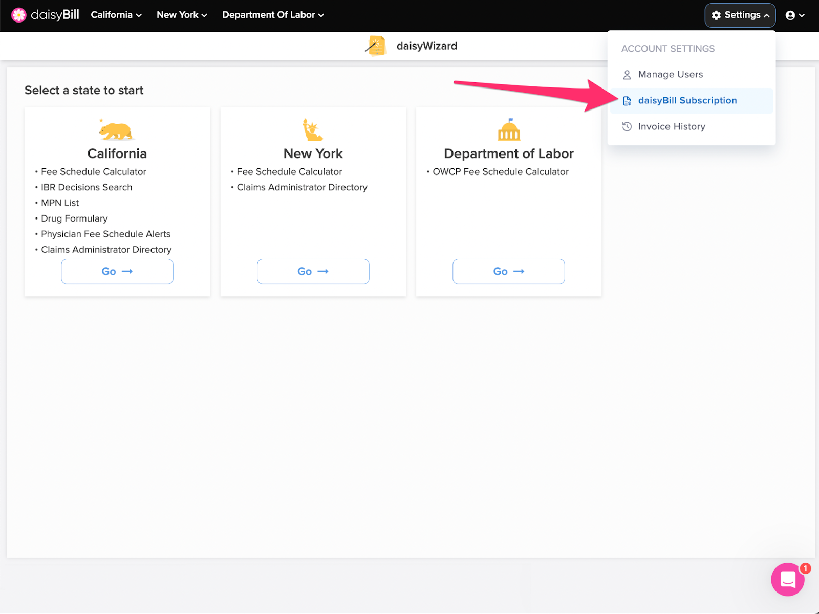 daisyBill Subscription - Wizard | daisyBill