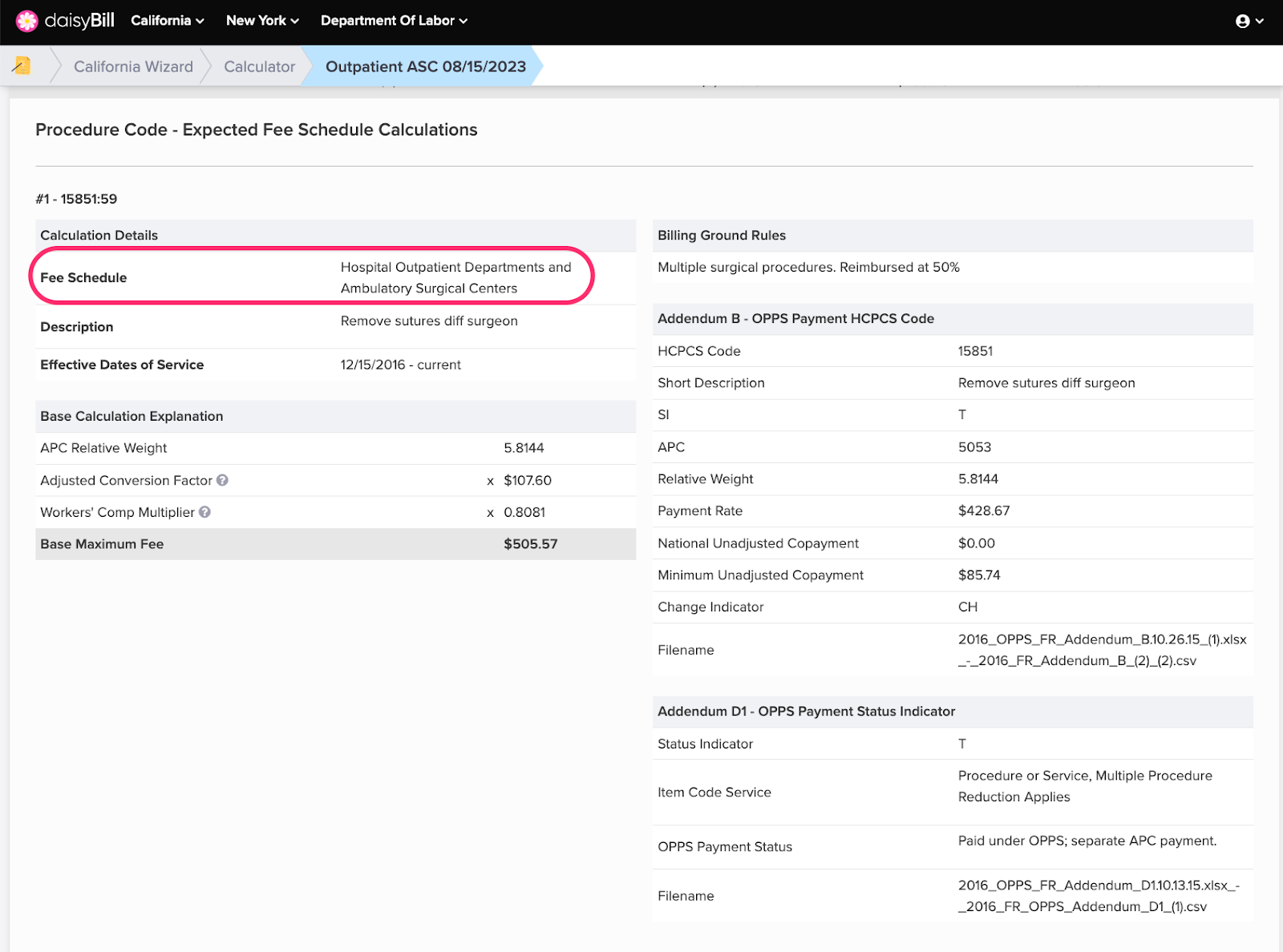 Outpatient ASC Detailed Explanation Explained | daisyBill