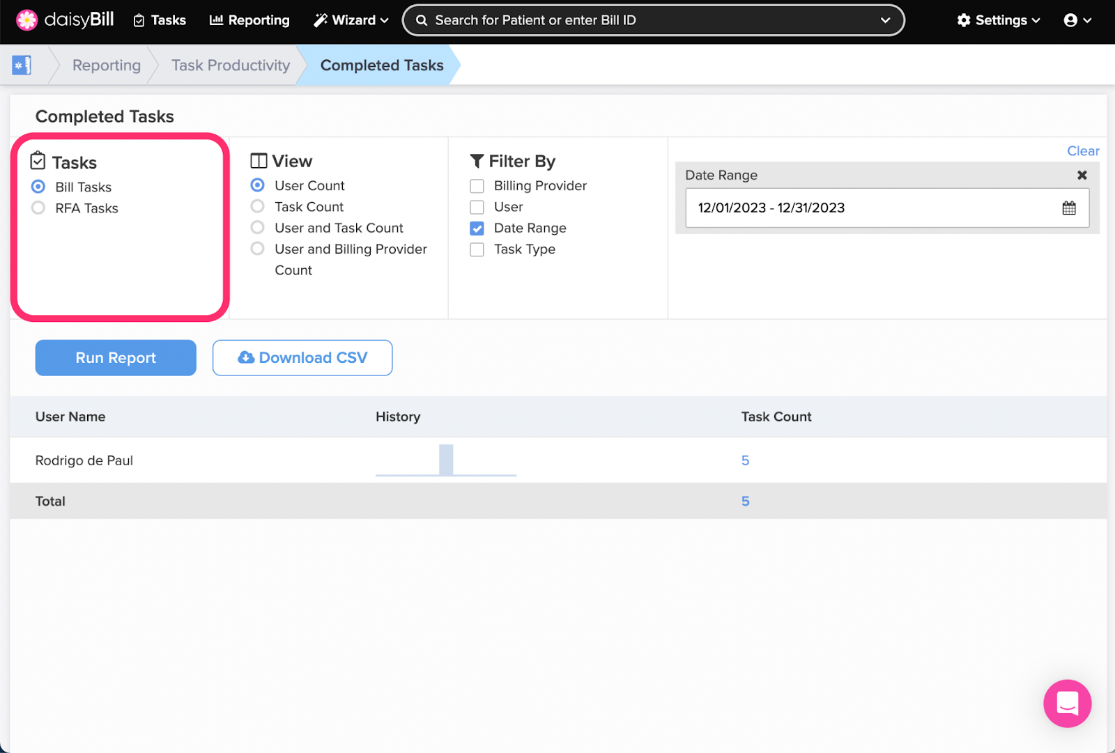 Completed Tasks | daisyBill