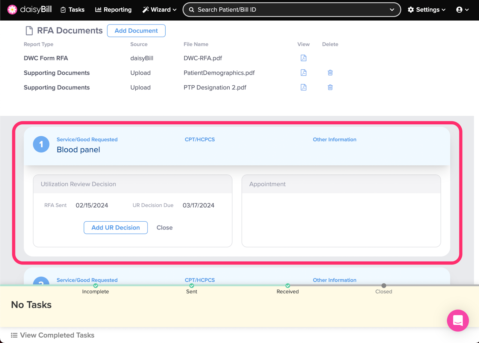 RFA Page Explained | daisyBill