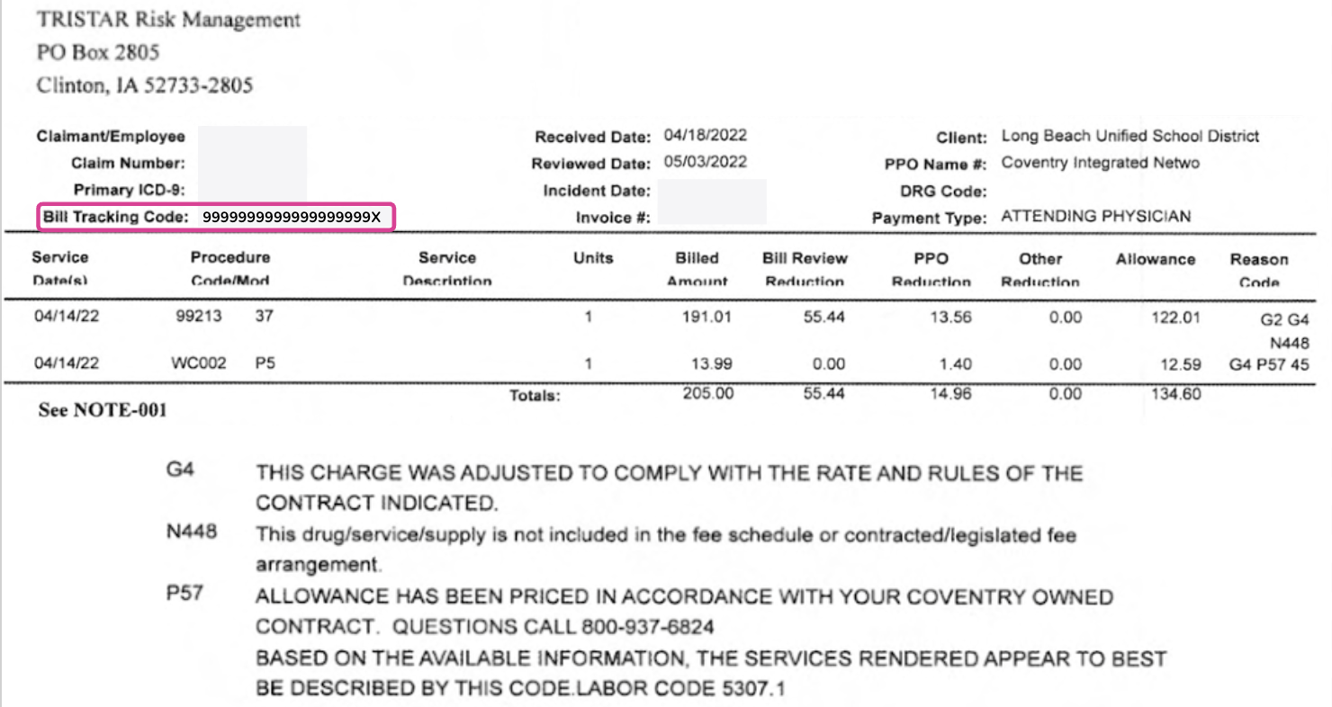 Payer Claim Control Number | daisyBill