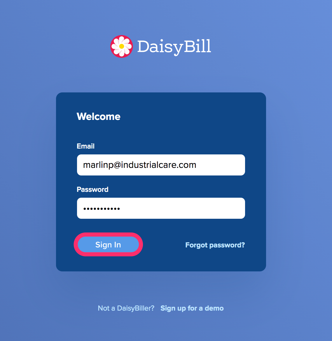Sign In | daisyBill