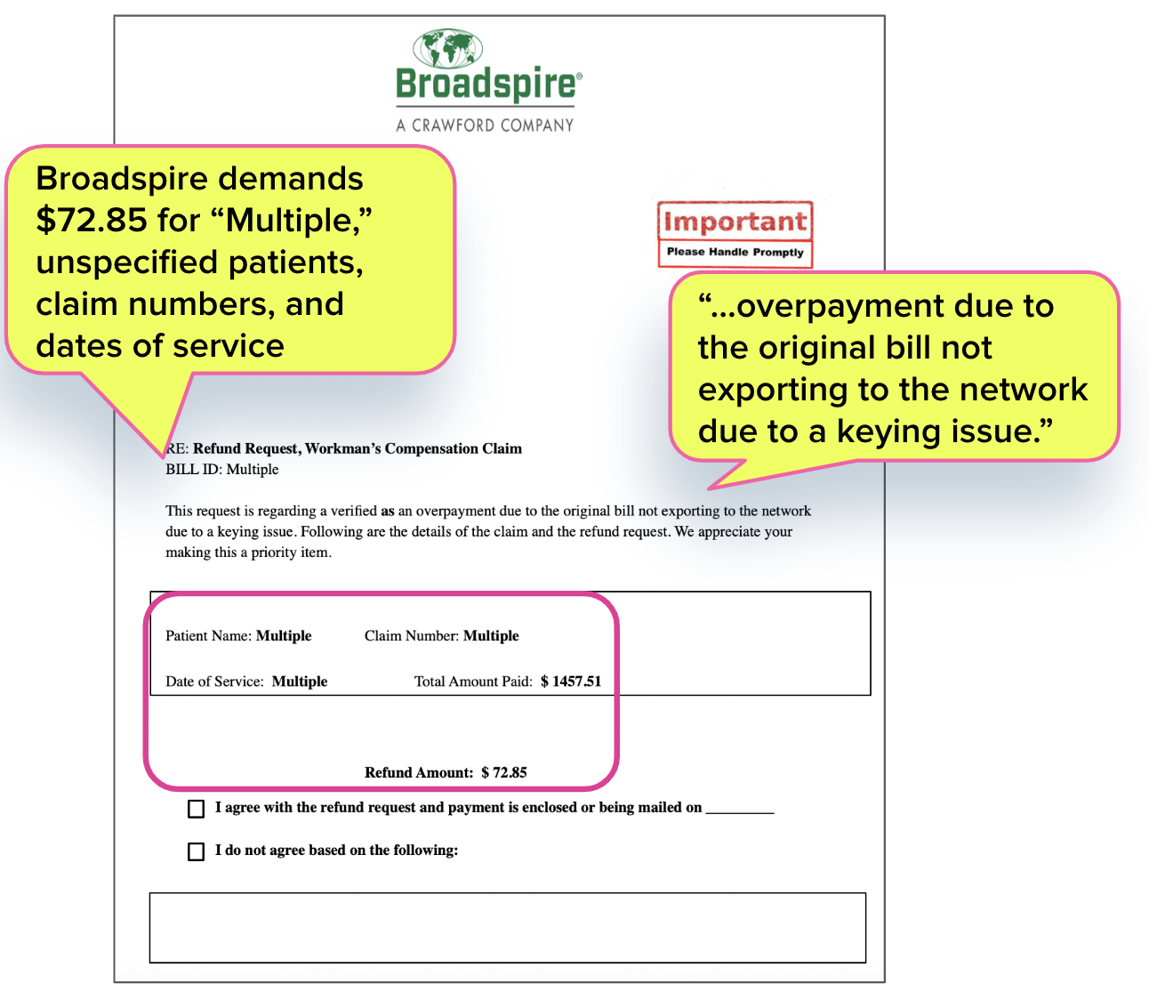 Broadspire Sends Ludicrous Refund Demand to Doctor | daisyBill