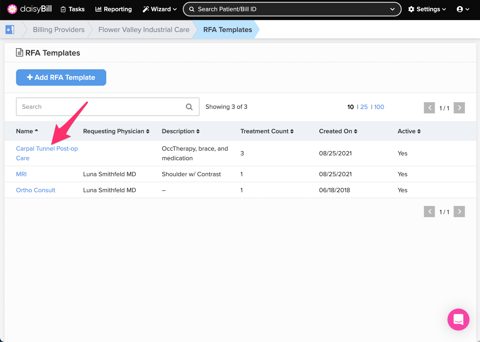 RFA Templates | daisyBill