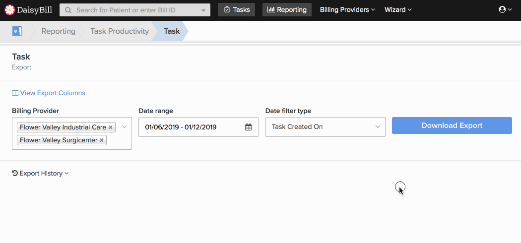 Task Export | daisyBill