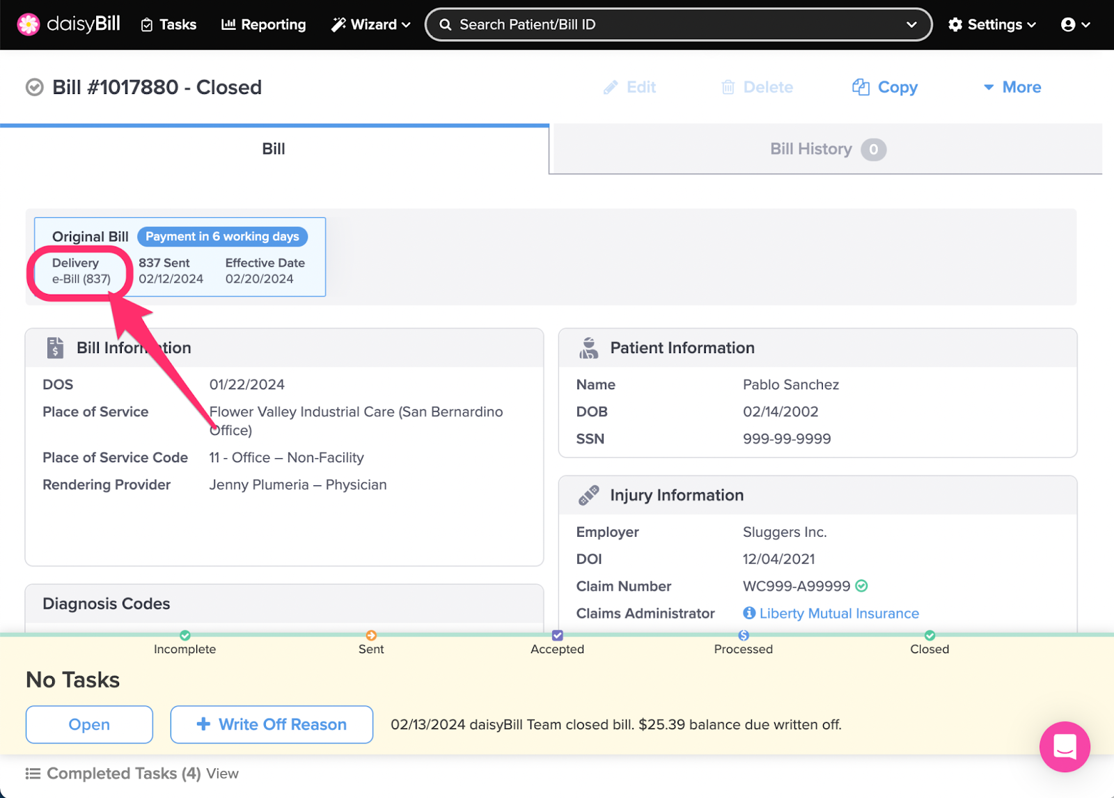 Bill Submission Tabs Explained | daisyBill