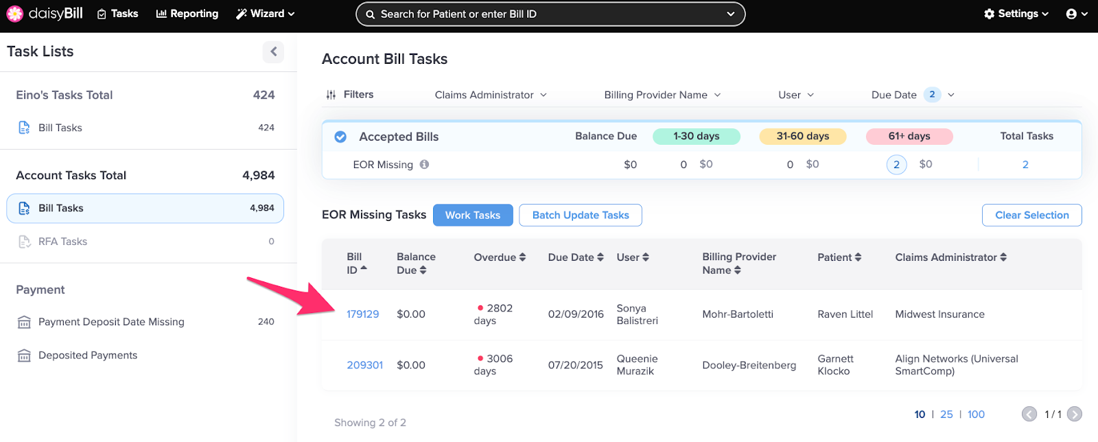 Tasks Explained | daisyBill