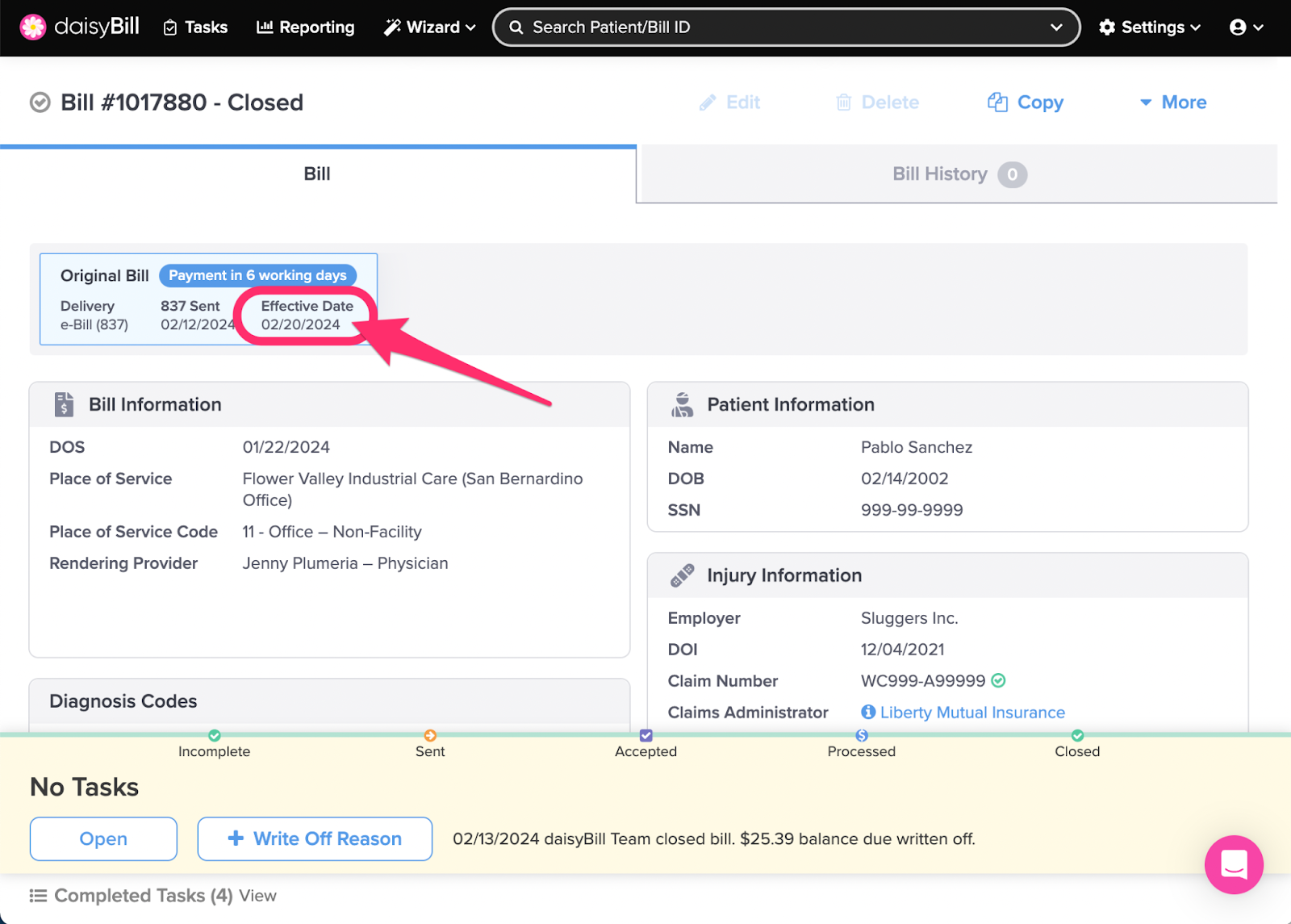 Bill Submission Tabs Explained | daisyBill