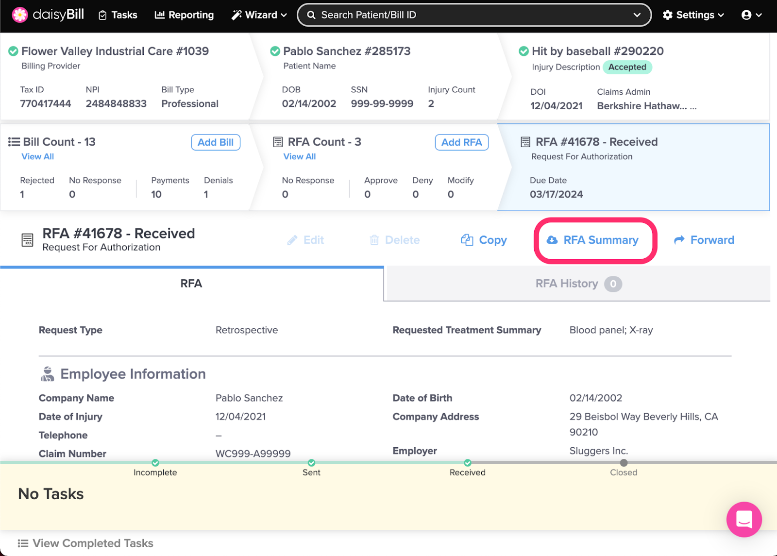 RFA Page Explained | daisyBill