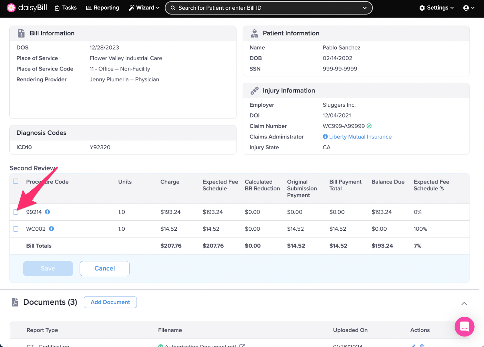 Request for Second Review / Appeal: Partial Payment | daisyBill