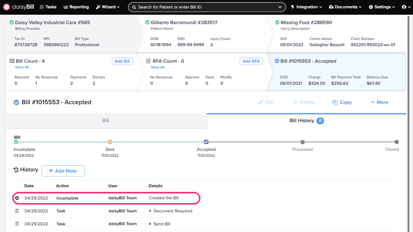 Bill History Explained | daisyBill