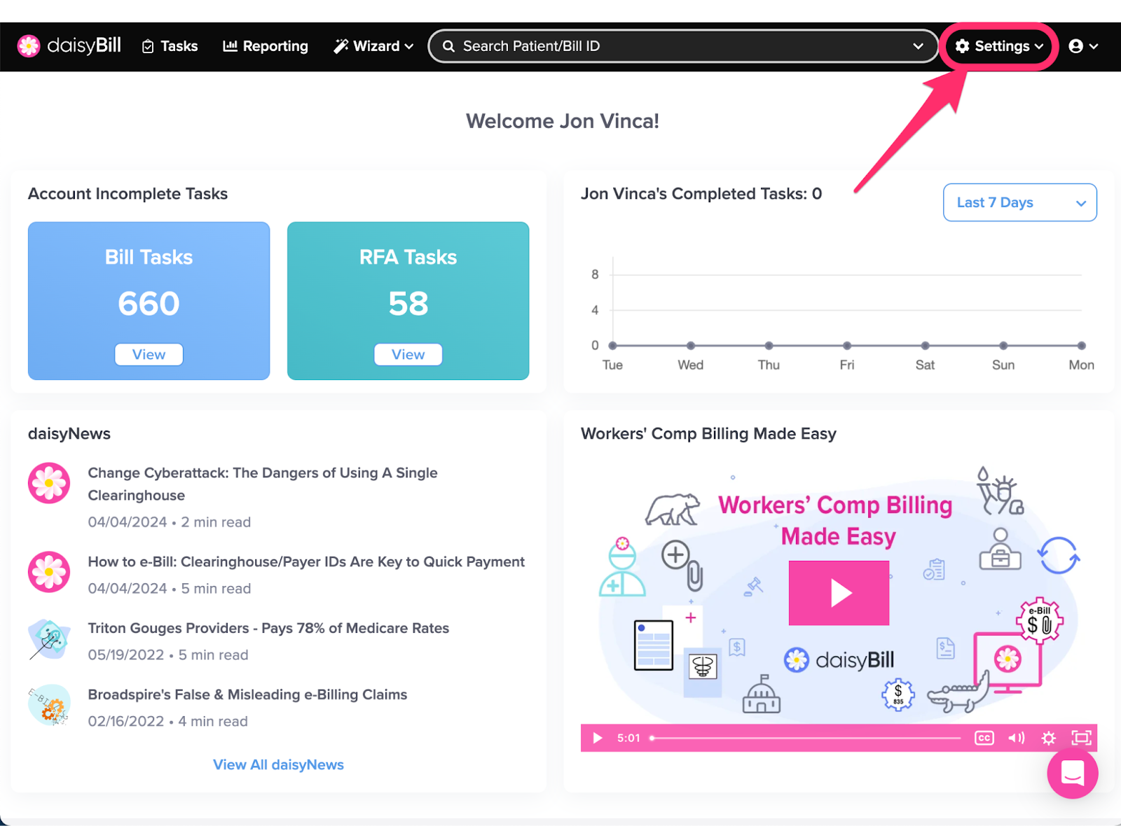 Settings Explained | daisyBill