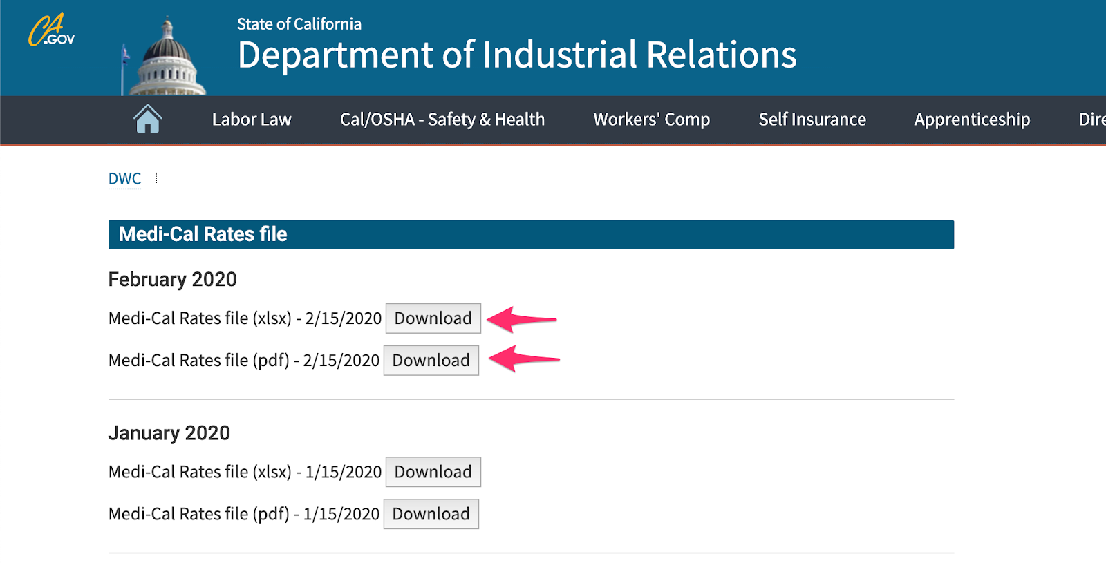 Where can I find the Medi-Cal Rates File? | daisyBill