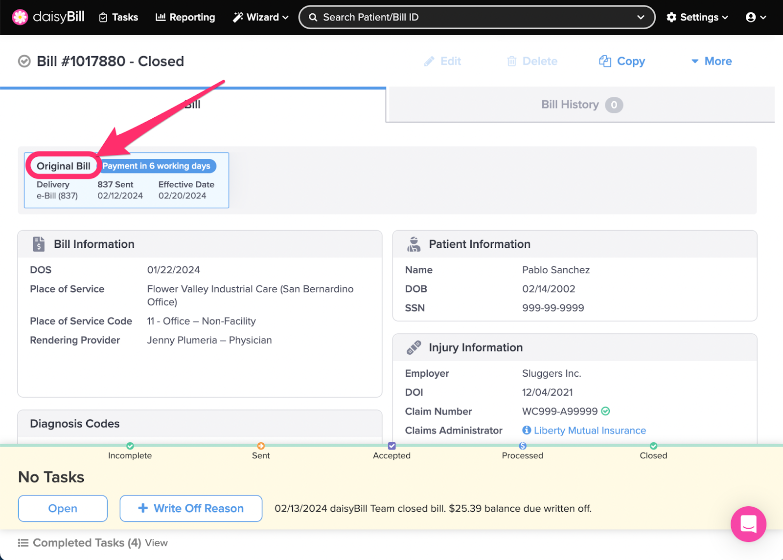 Bill Submission Tabs Explained | daisyBill