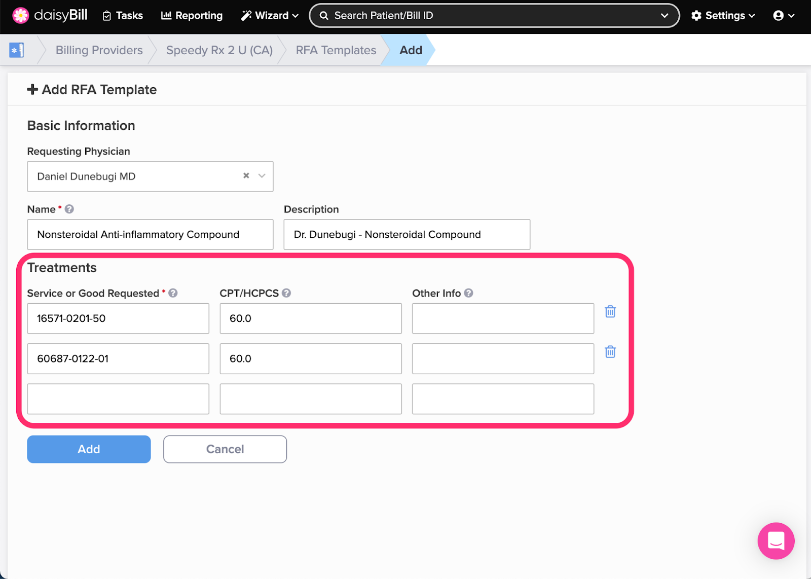 NCPDP RFA Templates | daisyBill