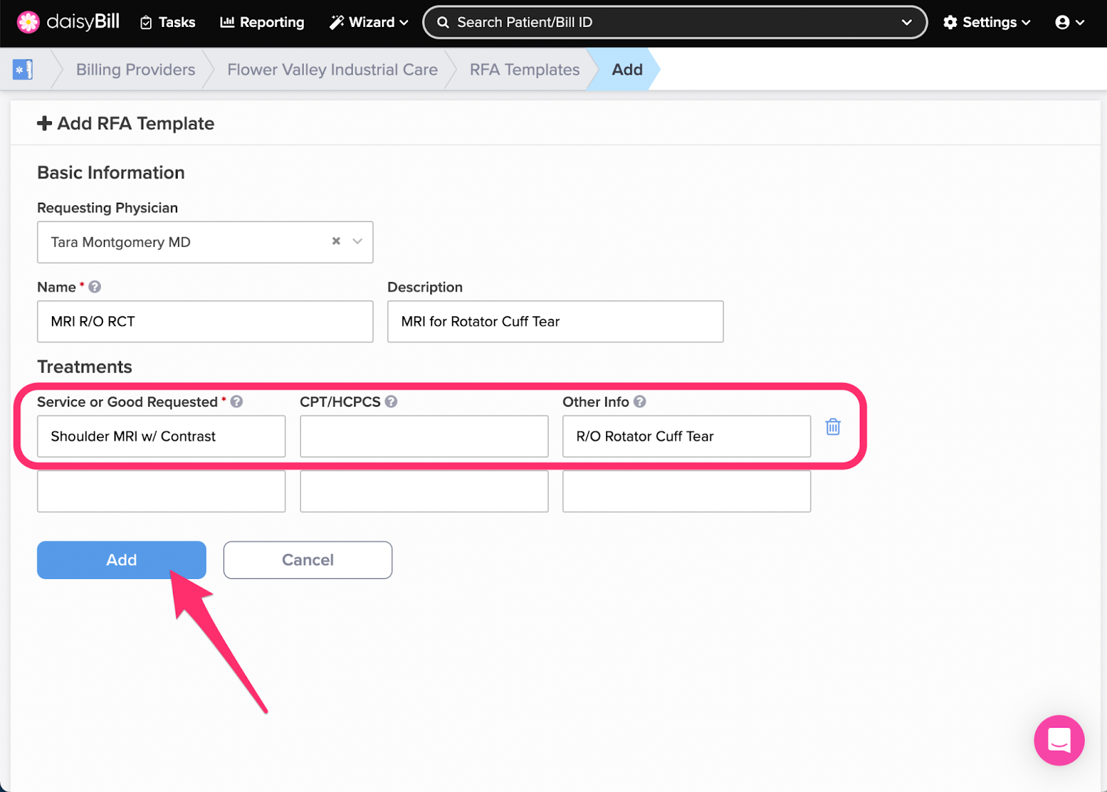 RFA Templates | daisyBill