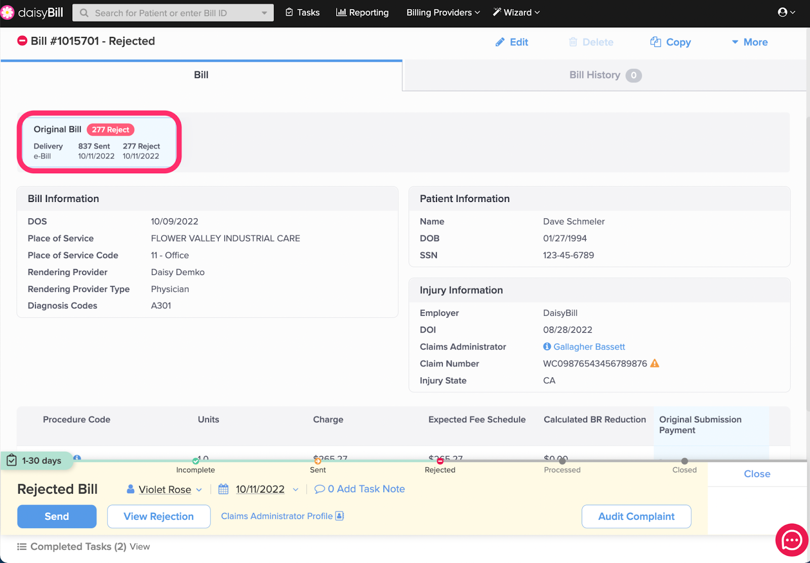 Bill Submission Tabs Explained | daisyBill