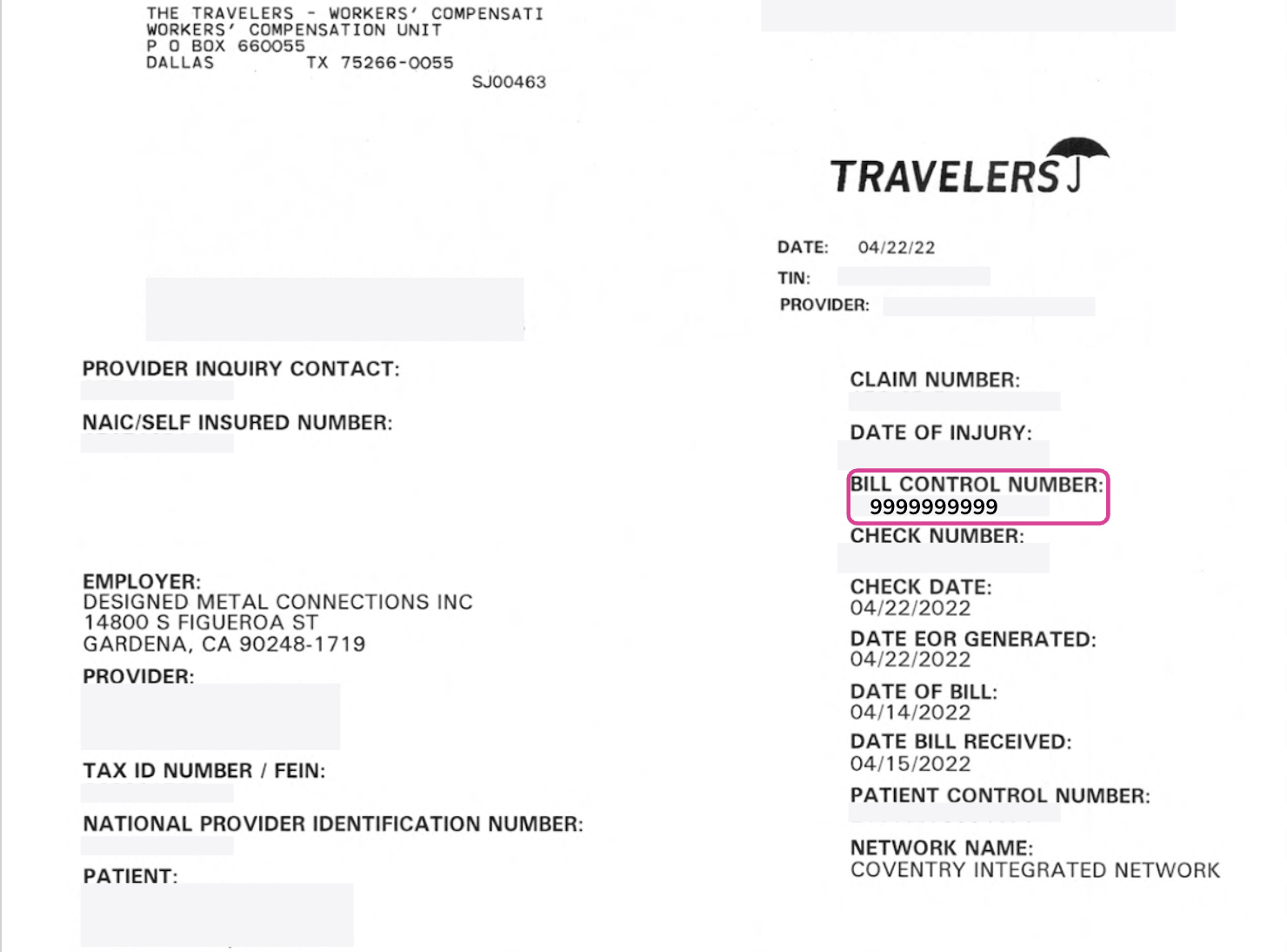 Payer Claim Control Number | daisyBill