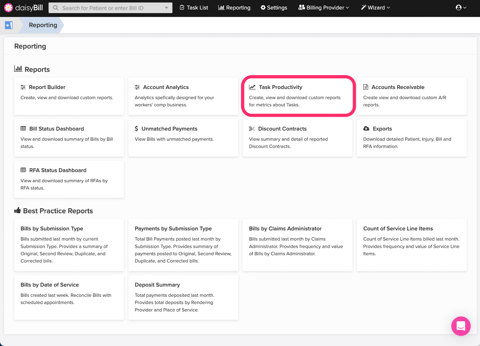 Reporting Page Explained | daisyBill