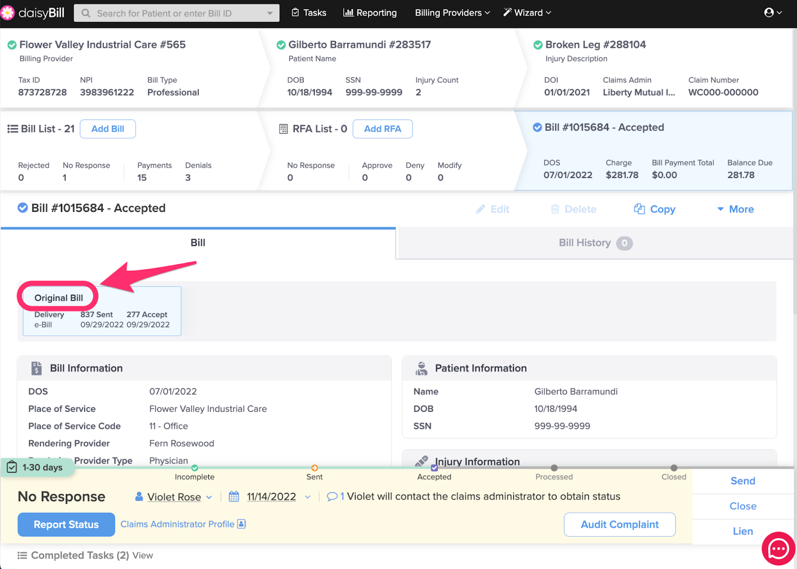 Bill Submission Tabs Explained | daisyBill