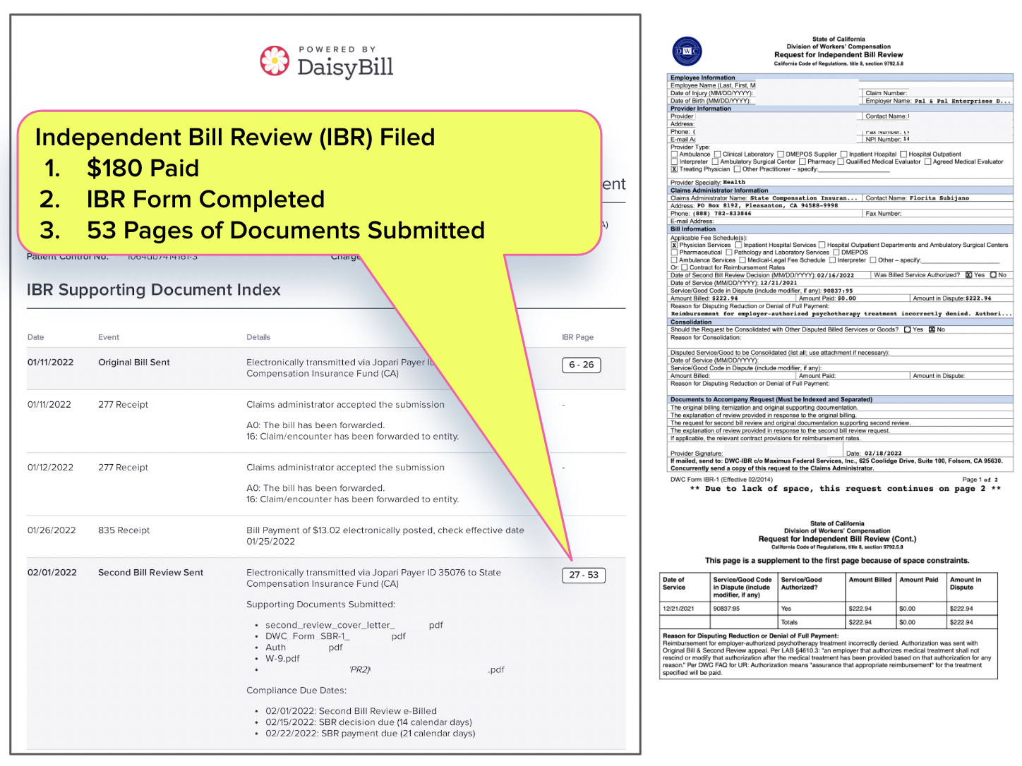 SCIF Stiffs Doc by Paying AFTER Request for IBR | daisyBill
