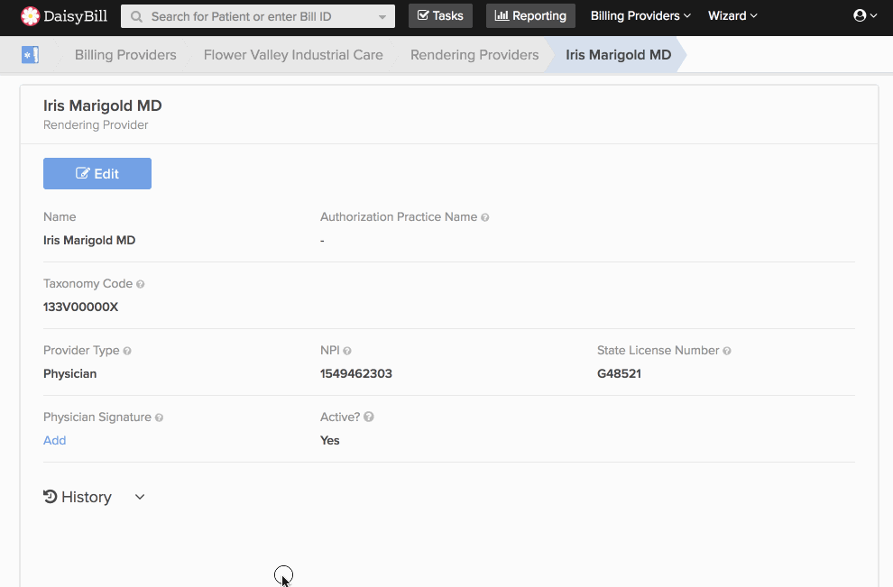 Add Rendering Provider Signature | daisyBill