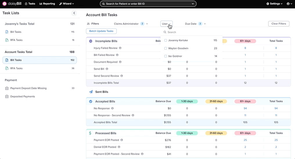 Batch Update Tasks | daisyBill