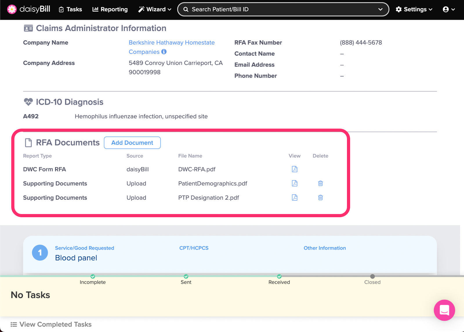 RFA Page Explained | daisyBill