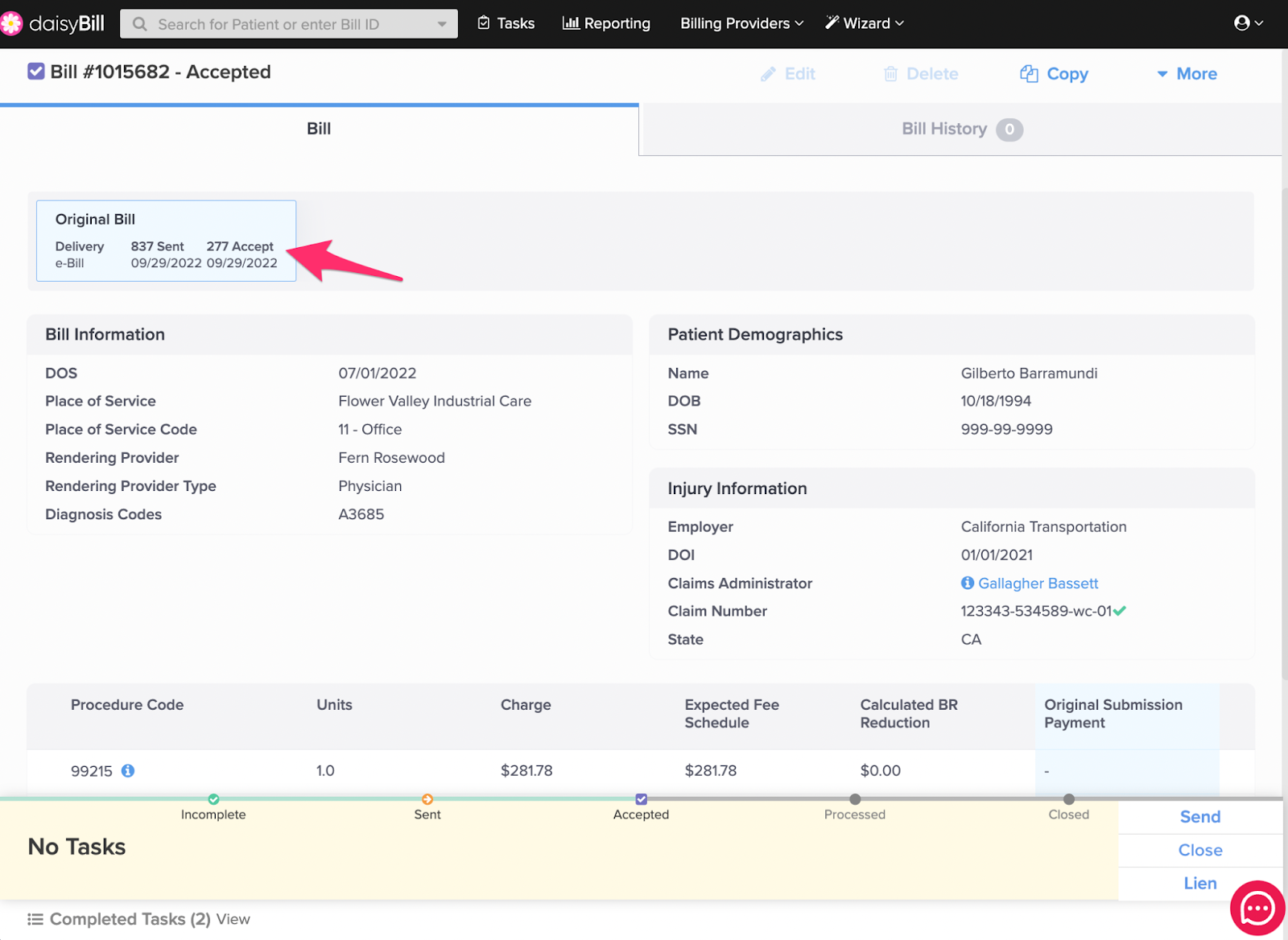 Bill Submission Tabs Explained | daisyBill